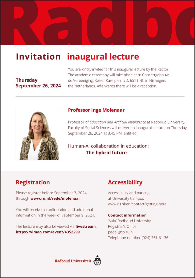 Invitation inaugural lecture Inge Molenaar – ICO